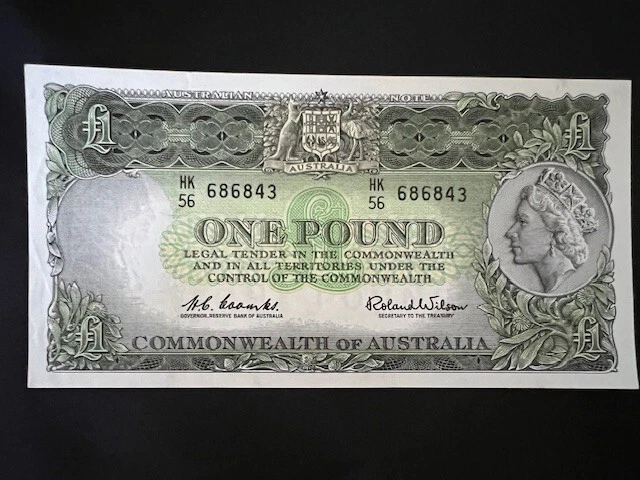 1961 ONE POUND Commonwealth of Australia banknote Coombs/Wilson HK56 ...