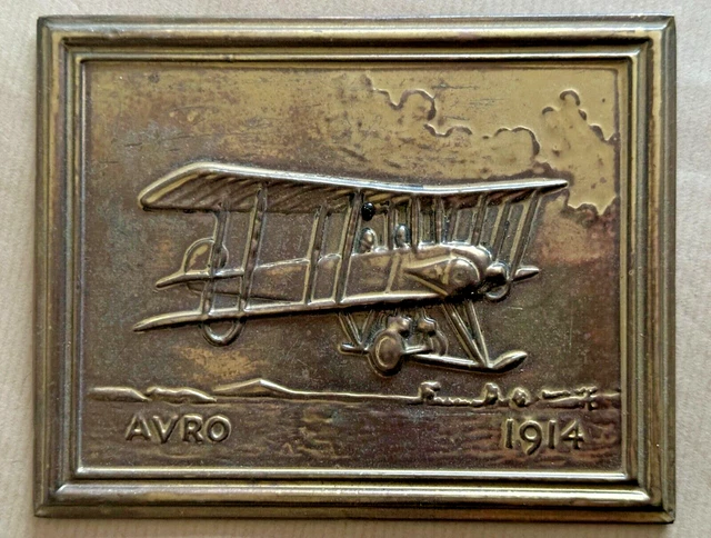 WW1 AVRO BRASS Plaque. Original 1940 Production .King Geo Vi Learned To ...