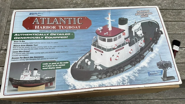 RADIO CONTROL REMOTE Tug Boat Aquacraft Atlantic Harbour Pre Built Mint ...