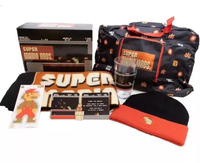 SUPER MARIO BROS Collector's Box by Culturefly! Brand New Pin Hat Glass ...