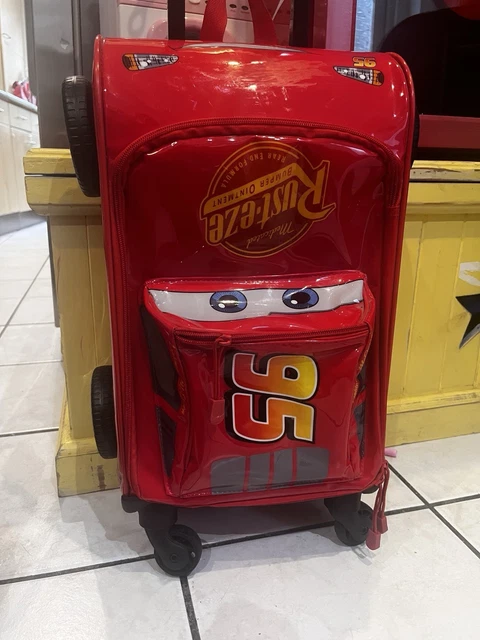 DISNEY PIXAR CARS Lightning McQueen 95 Kids Rolling Luggage Suitcase ...
