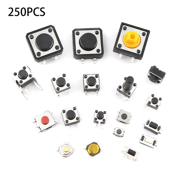 25-TYPE ASSORTED MICRO Switch Push Tact Button ON/OFF Touch Button ...