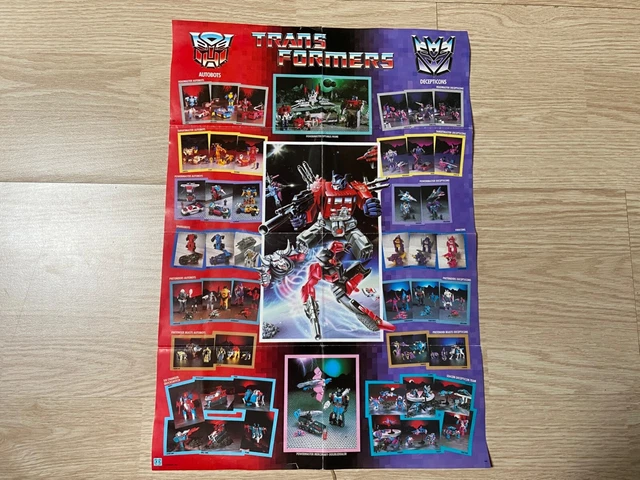 TRANSFORMERS G1 1986 grand film AFFICHE catalogue liste de contrôle ...