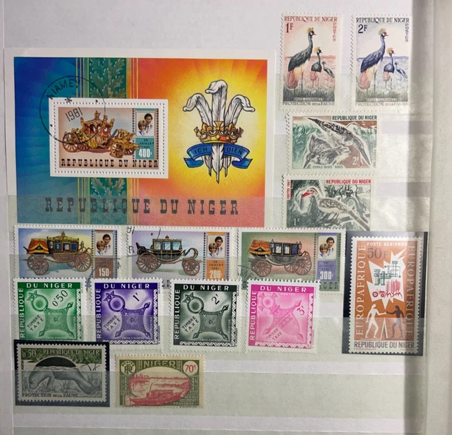 BRIEFMARKEN NIGER KUTSCHE König Royal Di Charles bunte Sammlung S52 EUR ...