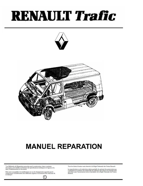 MANUEL ATELIER ENTRETIEN technique réparation maintenance Renault Trafic 1 + 4x4 EUR 25,00 ...