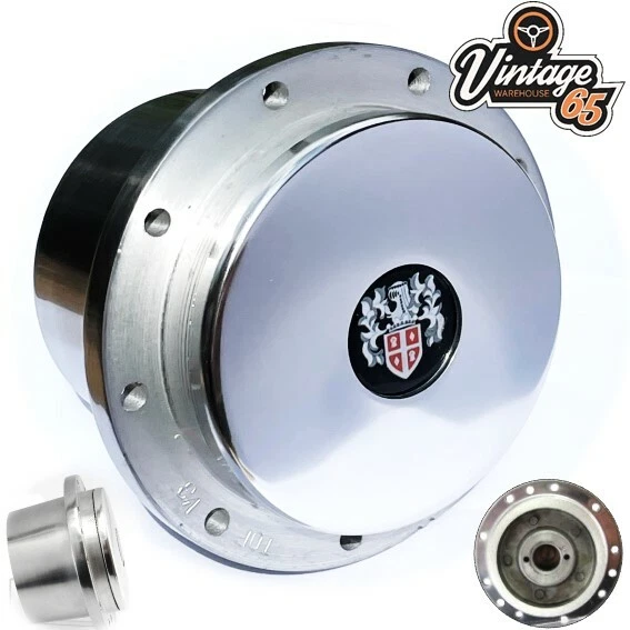 CLASSIC AUSTIN MINI Cooper 9 Hole Polished Alloy Steering Wheel Boss ...