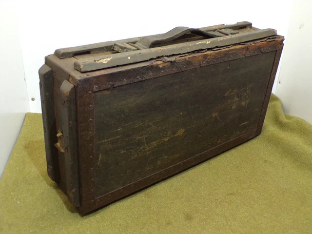 CAISSE OUTILS MITRAILLEUSE Hotchkiss WW1 French toolbox wood box MG ...