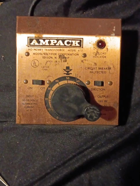 VINTAGE AMPACK TRAIN Transformer Controler Model 402 Rectifier $4.95 ...
