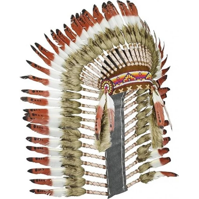 INDIAN FEATHER HEADDRESS Chief Indian Hat for Performance Show ...