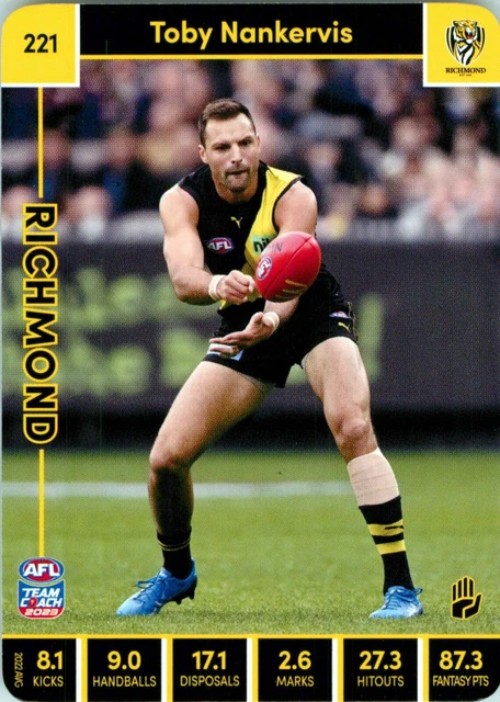 2023 RICHMOND TIGERS AFL Card TOBY NANKERVIS Teamcoach $4.49 - PicClick AU