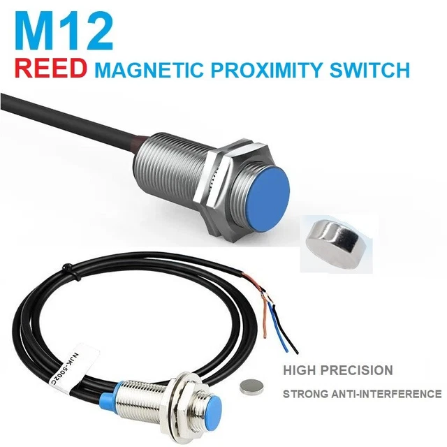 M12 REED PROXIMITY Switch Hall Effect 5-220V2Wire Reed Magnetic ...