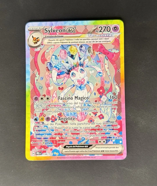 SYLVEON EX 156/131 Prismatic Evolutions SAR Pokemon Karte Italian NM ...