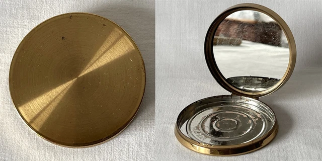 VINTAGE MAX FACTOR Hi-Five Brass Make Up Mirror Compact #CM1 EUR 8,56 ...