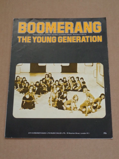 THE YOUNG GENERATION - Boomerang sheet music £6.00 - PicClick UK