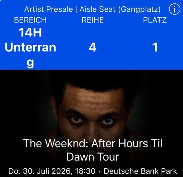 THE WEEKND: AFTER Hours Til Dawn Tour, 2 Tickets, mit Playboi Carti EUR ...