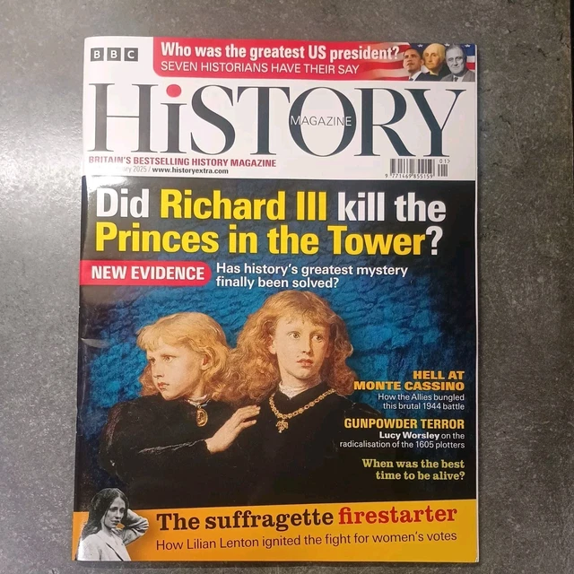 BBC HISTORY MAGAZINE Jan 2025: Richard III princes in the tower, US ...