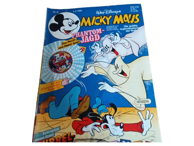 DISNEY MICKEY MOUSE Fantôme Chasse Magazine N°6 1988 Aventure EUR 6,95 ...