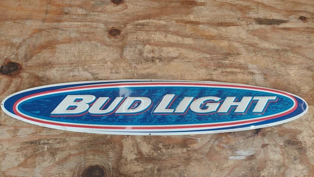 VINTAGE BUD LIGHT Surfboard Metal Tin Tacker Beer Bar Sign 1998 RARE ...