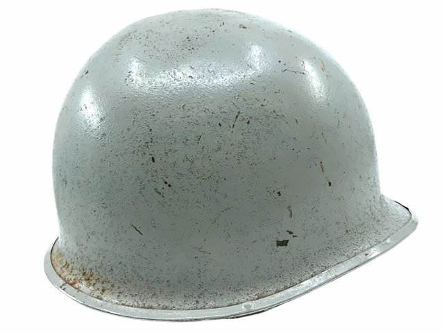 WW2 US NAVY USN M1 Helmet w/ Westinghouse Liner Front Seam Fixed Bale ...