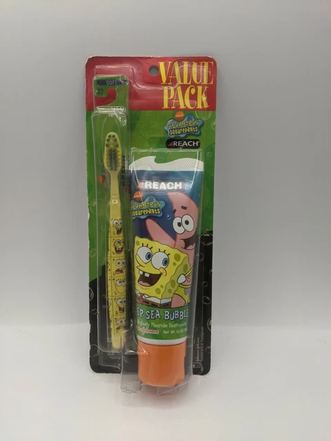 2003 REACH SPONGEBOB Squarepants Toothbrush & Toothpaste Value Pack ...