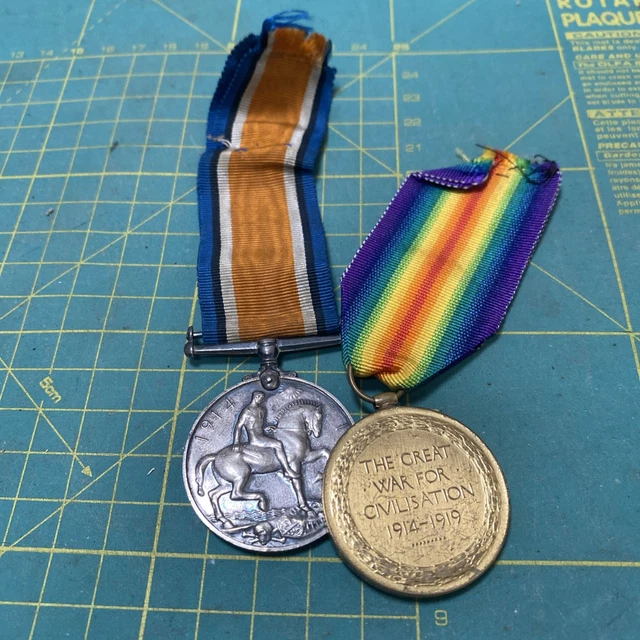 2 FIRST WORLD War WW1 Medals With Ribbons George V Great War For ...