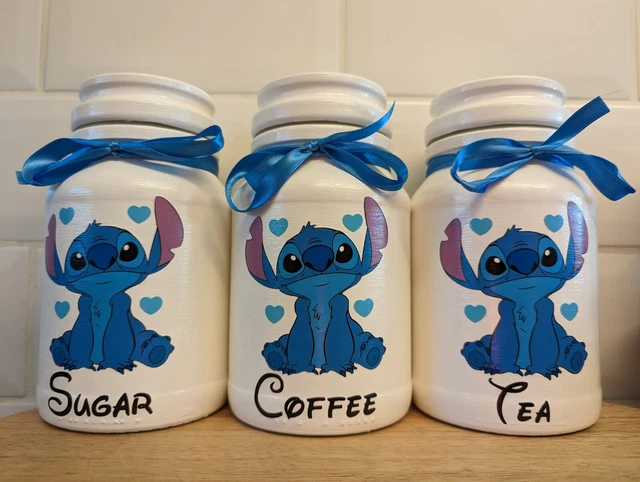 DISNEY STITCH TEA coffee sugar canisters sets £45.00 - PicClick UK