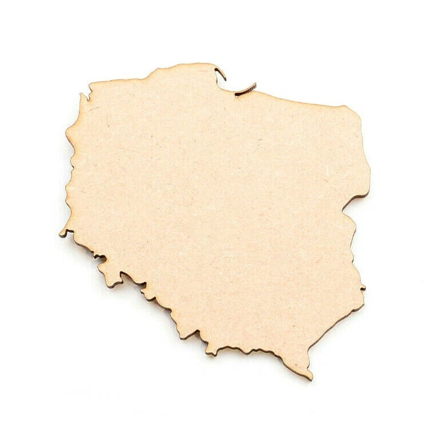 WOODEN MAP OF Poland Outline Polish Map Craft shape Frame Art MDF £3.85 ...