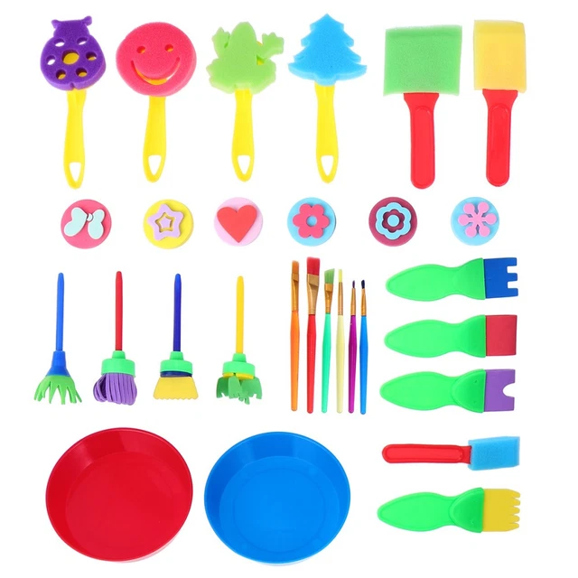 29 PCS FINGER Paint Set Painting Tools for Kids Art Printing Brushes ...