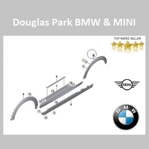 MINI GENUINE REAR Right Wheel Arch Trim (JCW) F56LCI F57LCI ...