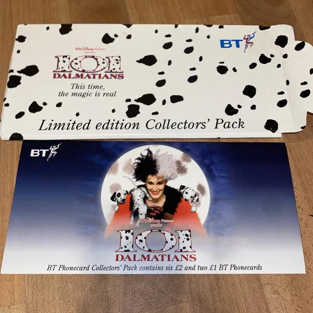 BT PUB PRO 101 Dalmatian’s Disney CARD COLLECTORS' PACK PHONECARDS Mint ...