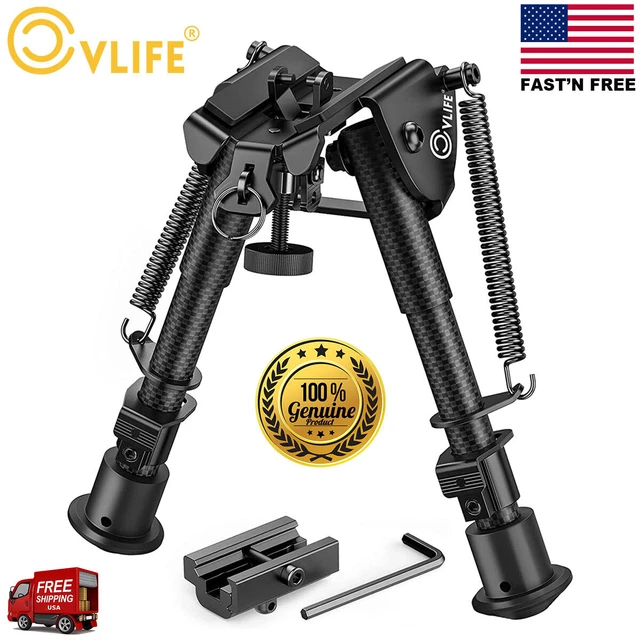 6-9& ADJUSTABLE SPRING Return Hunting Rifle Bipod & Picatinny Rail ...