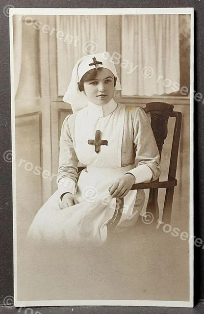 WW1 A PRETTY Young VAD Nurse-in Red Cross Uniform - Real Photo Postcard ...
