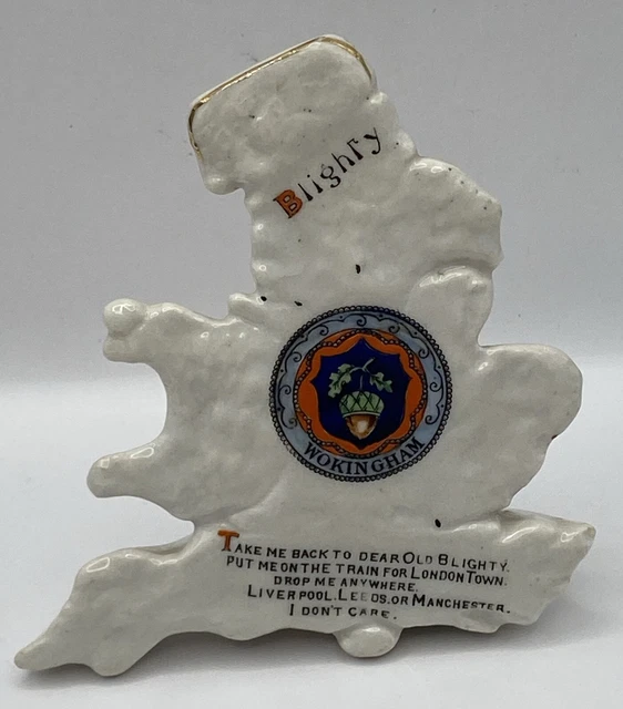 WW1 BRITISH CRESTED China 'Blighty' by Carlton Wokingham Crest Britain ...