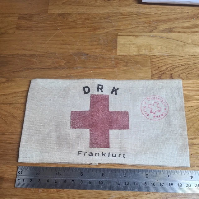 WW2 GERMAN RED Cross Armband Drk frankfurt stamped £47.50 - PicClick UK