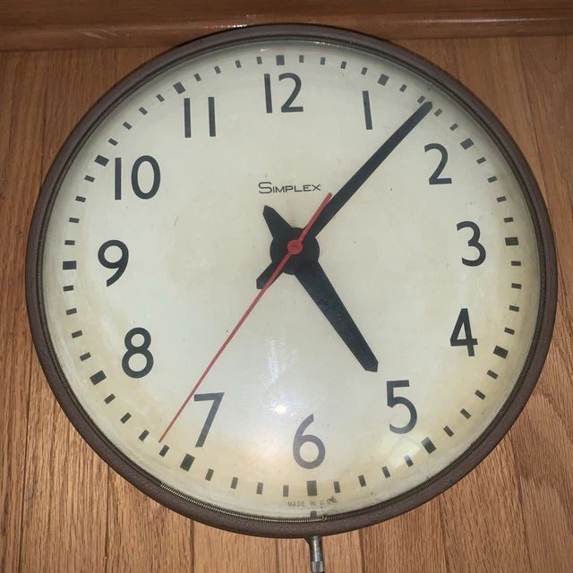 SIMPLEX 14 “ Vintage School Wall Clock Working Condition £74.73 ...
