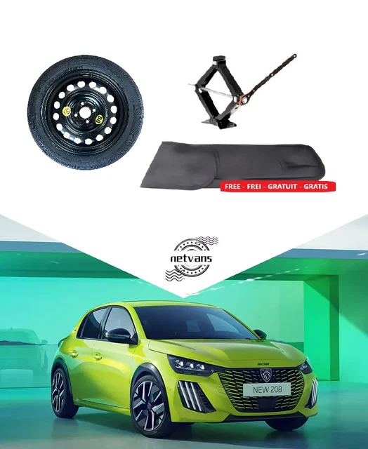 KIT ROUE DE secours Galette 16" pour PEUGEOT 208 (NO GT) avec Cric et ...
