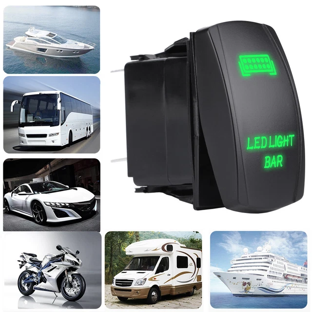 12V 24V 5-PIN LED Light Bar Rocker Switch SPST On OFF For Boat Truck ...