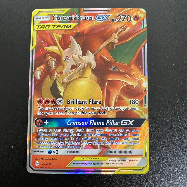 CHARIZARD & BRAIXEN GX 22/236 Cosmic Eclipse Ultra Rare Holo Pokemon TCG Card NM EUR 10,75 ...