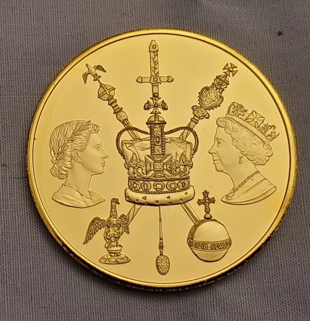 QUEEN ELIZABETH II Diamond Jubilee Gold Coin British Royal Family King ...