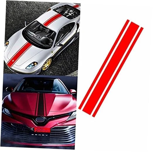 50&X 10& CAR Hood Stripe Sticker Auto Racing Body Side Skirt Roof Hood ...
