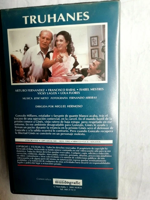 TRUHANES VHS TAPE Francisco Rabal Lola Flores Arturo Fernandez Spanish ...
