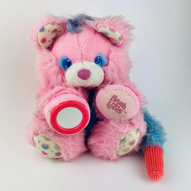BRUSH-A-LOVES MATCHBOX VINTAGE 1980s Berry Pink Bear Soft Toy Amtoy ...