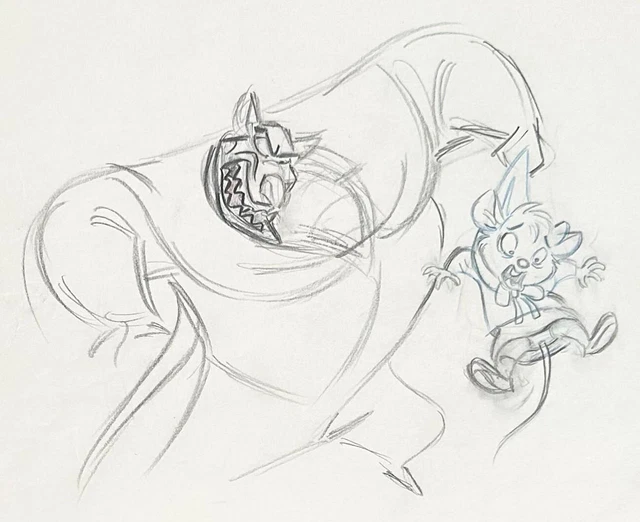 1986 DISNEY GREAT Mouse Detective Ratigan Olivia Original Animation ...