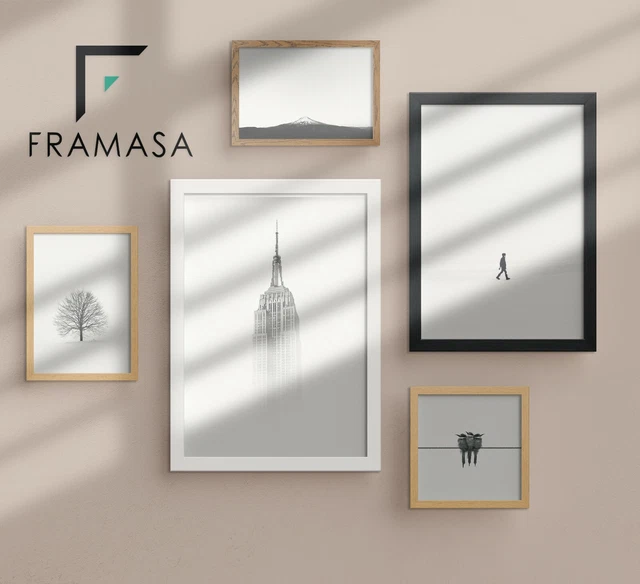 THIN MATT CONTEMPORARY Photo Picture Frames Black White Uk Handmade A2 ...