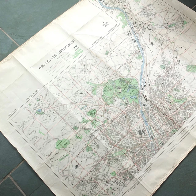 WW2 1944 SECRET British Army Map 1/12500 Brussels North Belgium Istd ...