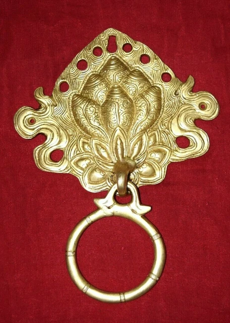 BRASS SHELL DOOR Knocker Lord Vishnu Exterior Shankh Handicraft door ...