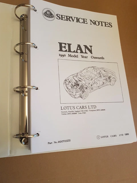 ELAN LOTUS M100 Lotus Service Notes 1990 Onward's -Excellent-See Our ...