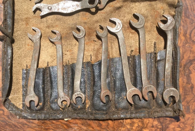 VINTAGE WW2 1940S ignition spanner/wrench Duro-Chrome tool roll ...