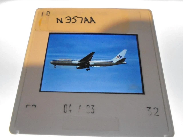 35MM PHOTOGRAPHIC SLIDE of American Airlines Boeing 767-300 reg N347AA ...