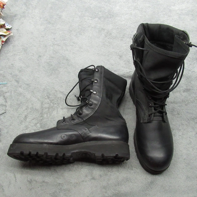 SPIKE PROTECTIVE COMBAT Boots Mens 9 R Black Military Lace Up Side ...